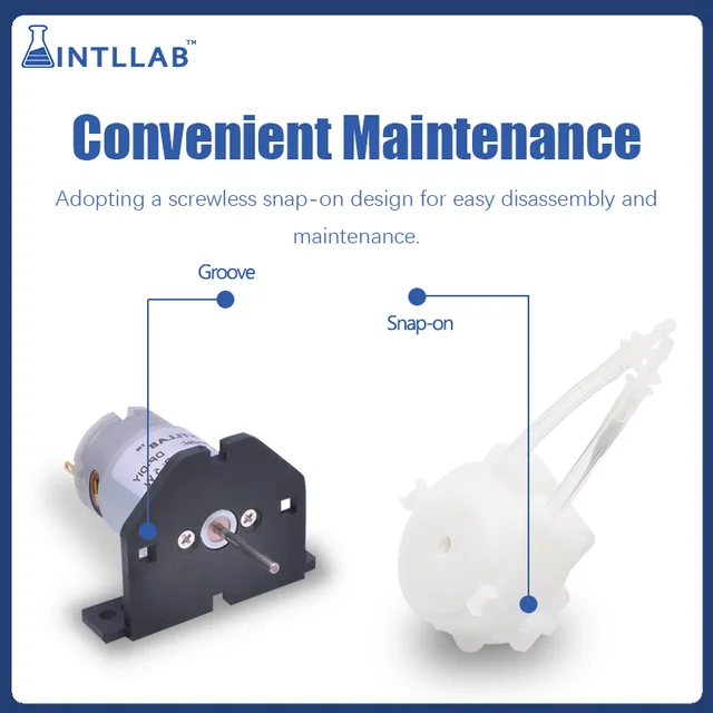 INTLLAB DP-DIY DC 12V Micro Peristaltic Dosing Pump with Connector