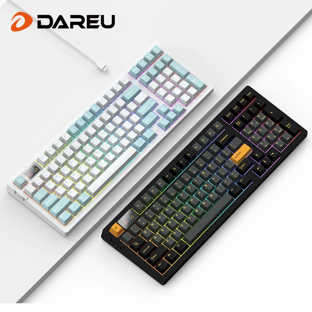 DAREU Teclado mecánico inalámbrico RGB, dispositivo con pantalla TFT ...