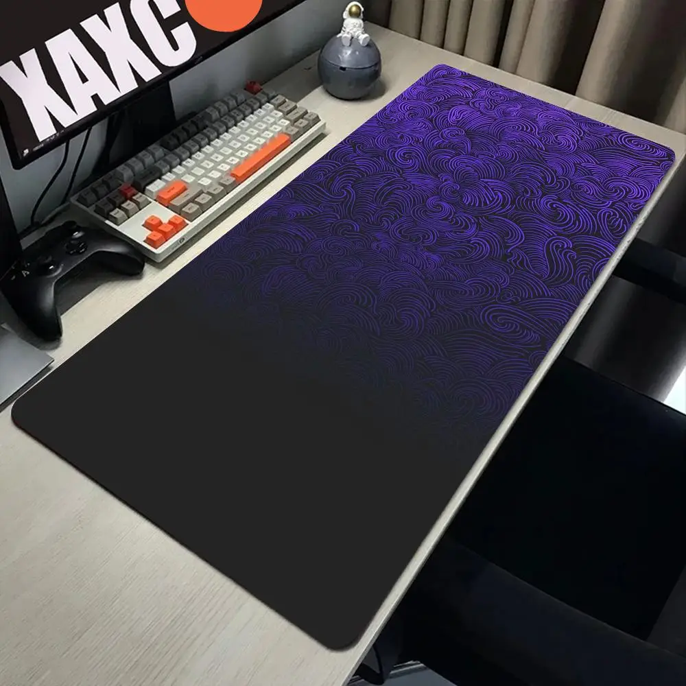 Purple Wave Mouse Pad Abstract Design Desk Pad Art Mousepad With Non ...