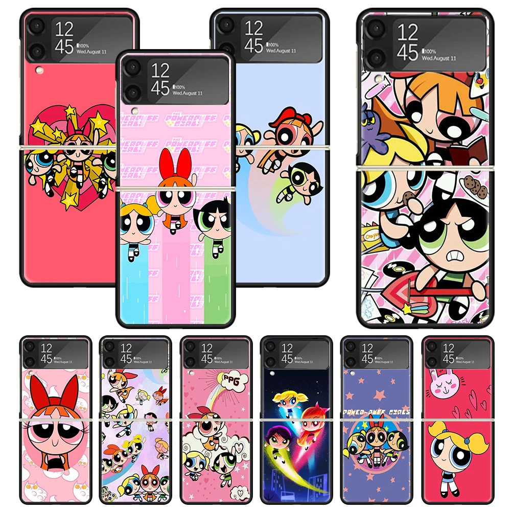 Cartoon P-Powerpuff-Girls Print Case For Samsung Galaxy Z Flip 3 4 5 6 ...