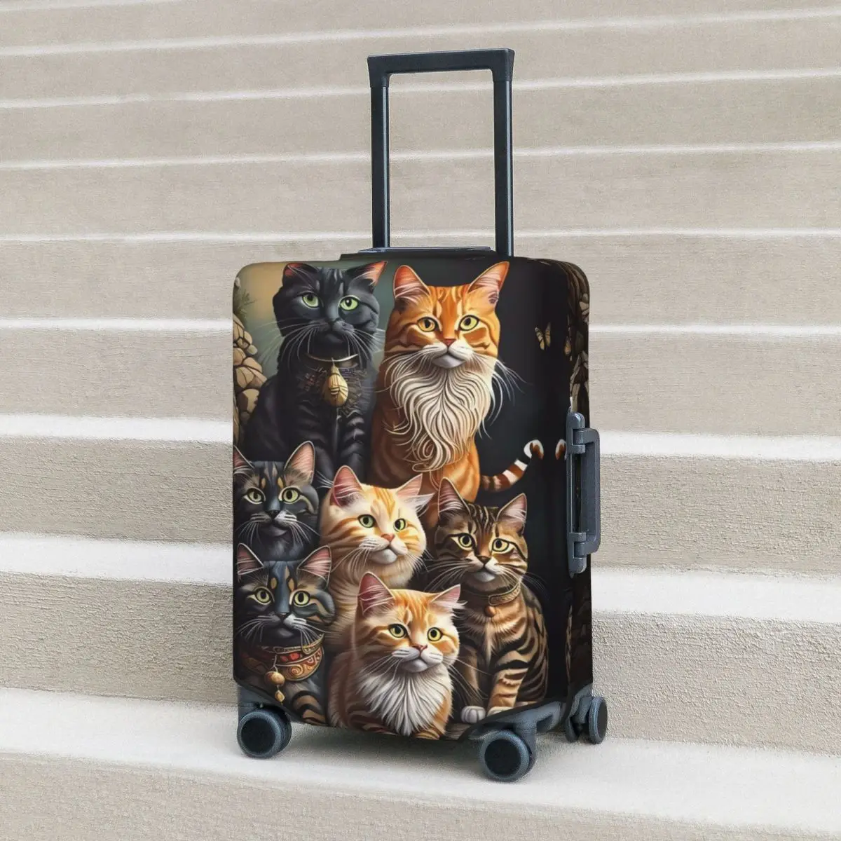 Kawaii Cats Suitcase Cover Colorful Animal Print Holiday Cruise Trip ...