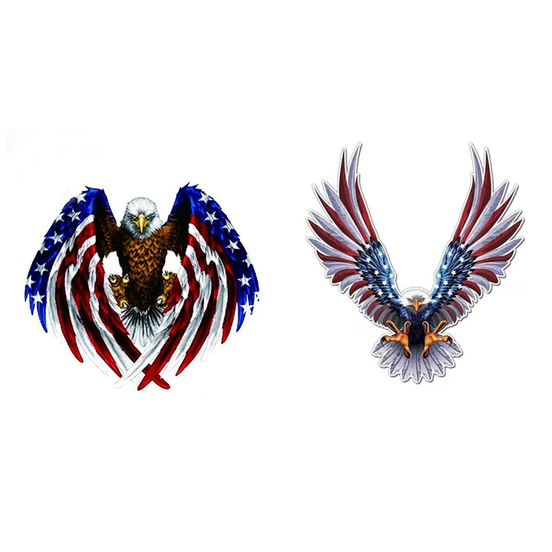 2 Pcs Decal Sticker For Car Motorcycle Eagle Flag Sticker Hood Decals ...