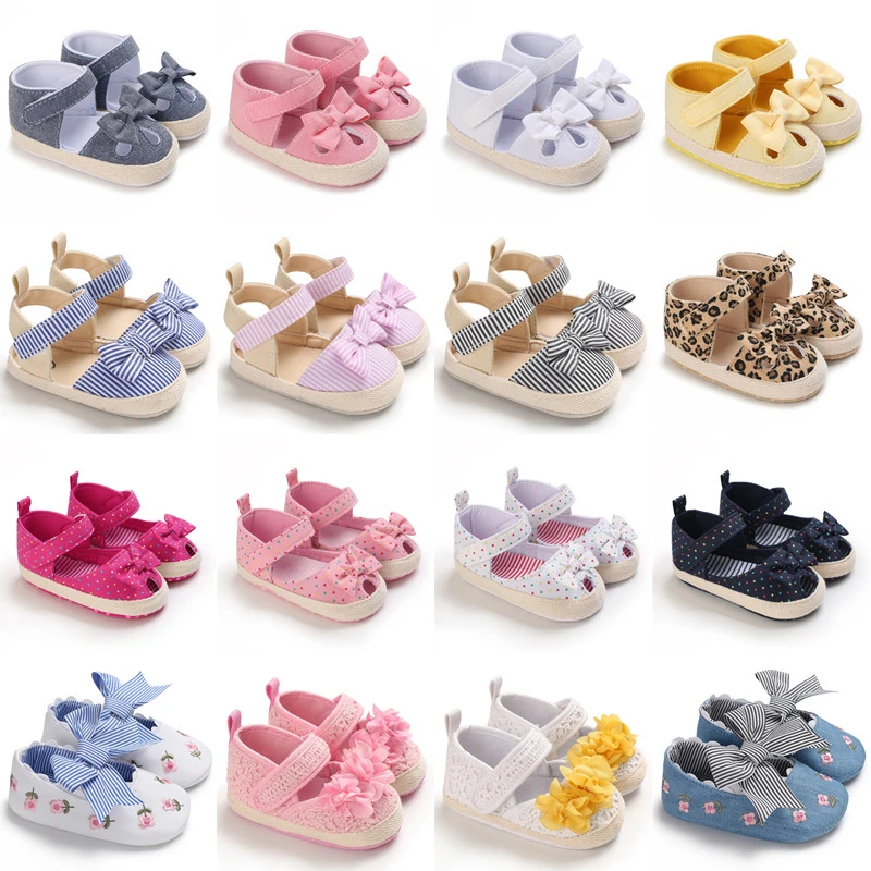Newborn Toddler Baby Shoes Girl Baby Crib Shoes Princess Flower Bow ...