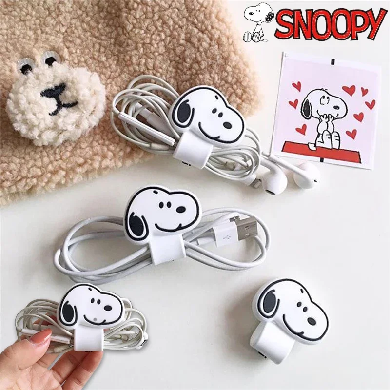 Snoopy-Cable-Organizer-Anime-Silicone-Earphone-Data-Cable-Storage ...