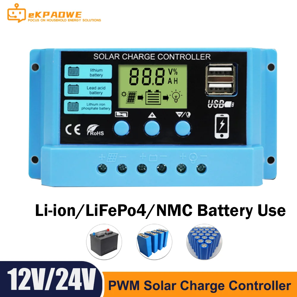 New-Arrival-Solar-Charge-Controller-Li-ion-Lifepo4-10A-20A-30A-PWM-12V ...