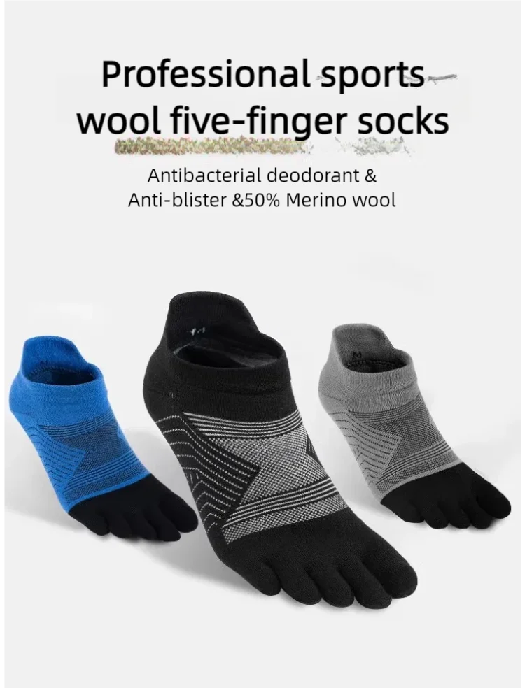 Outdoor-Men-s-Women-s-50-Merino-Wool-Socks-Professional-Sports-five ...