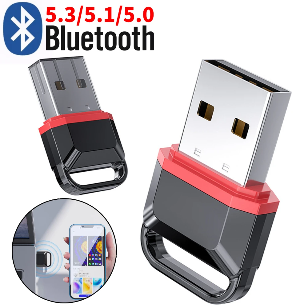 Adaptador USB Bluetooth para pc, transmisor y receptor inalámbrico, 5,3/5,0| | - AliExpress