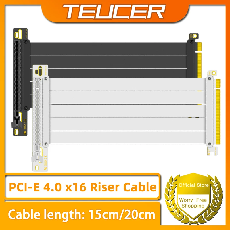 TEUCER-PCI-E-4-0-X16-Riser-Cable-Video-Card-EMI-Shielded-High-Speed ...