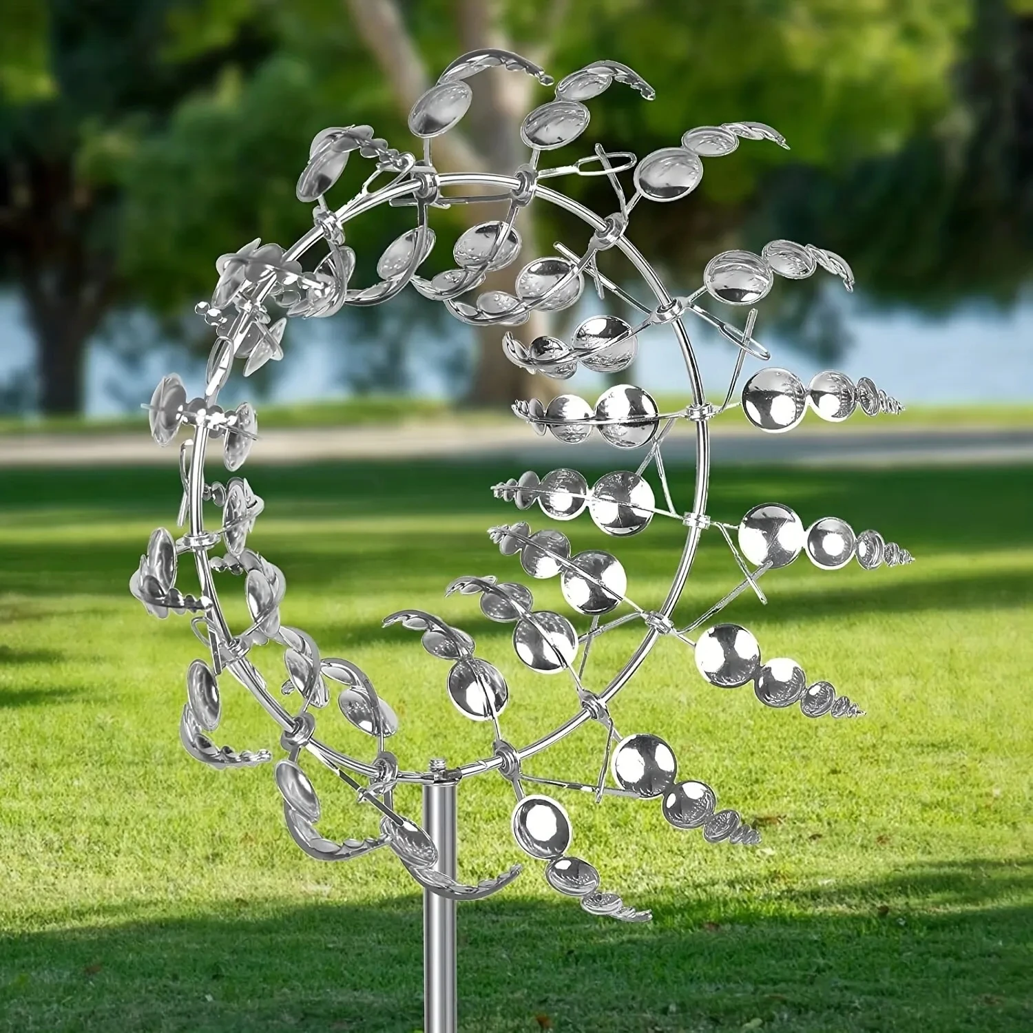 Kinetic Pinwheel Metal Garden Sculpture Plow & Hearth 6 Ft. Steel