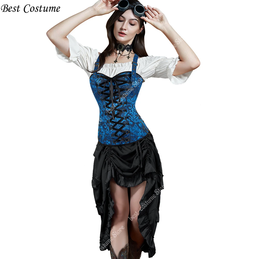Steampunk Dress Blue