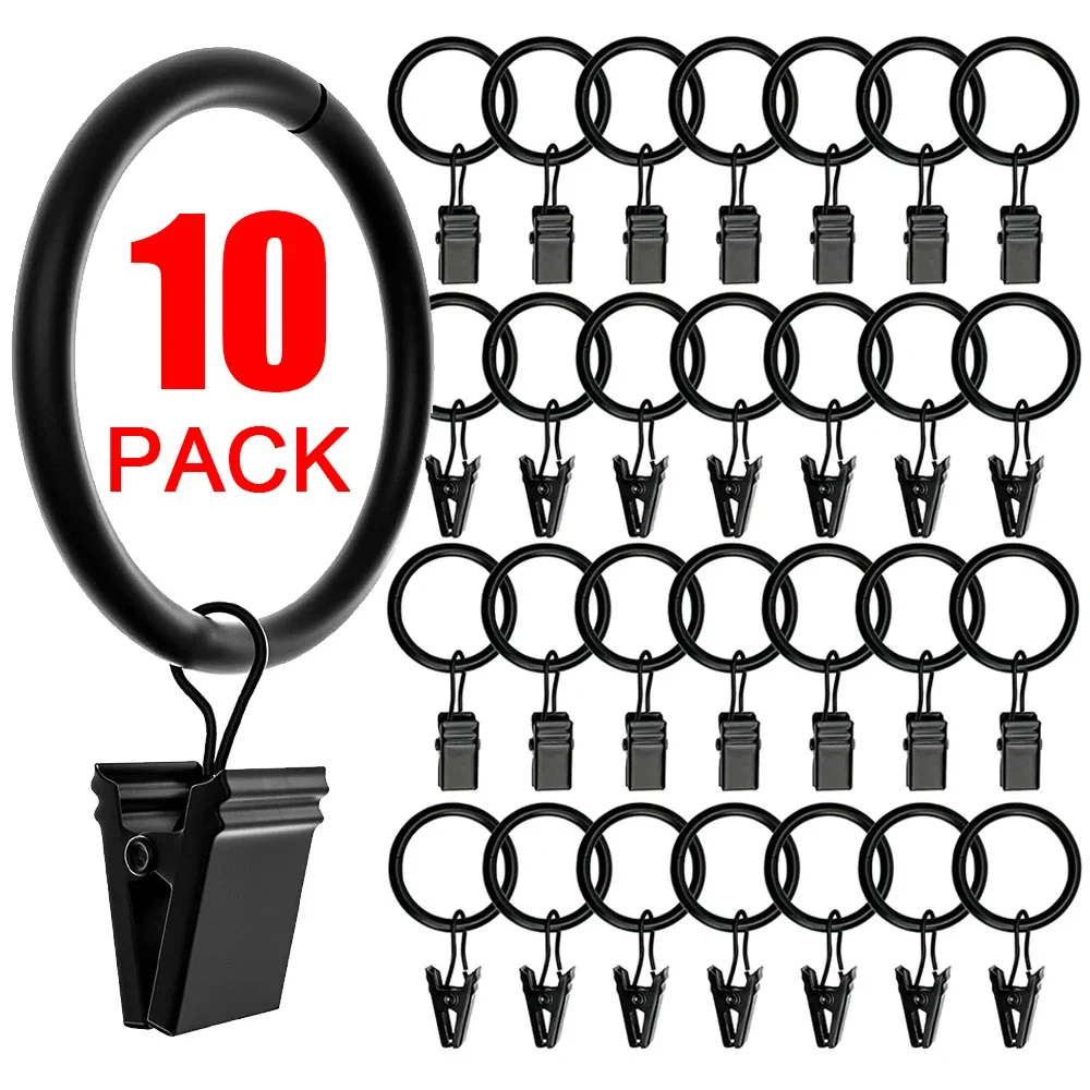 10pcs-Curtain-Rings-Clips-Shower-Curtain-Rings-Clamps-Metal-Decorative ...