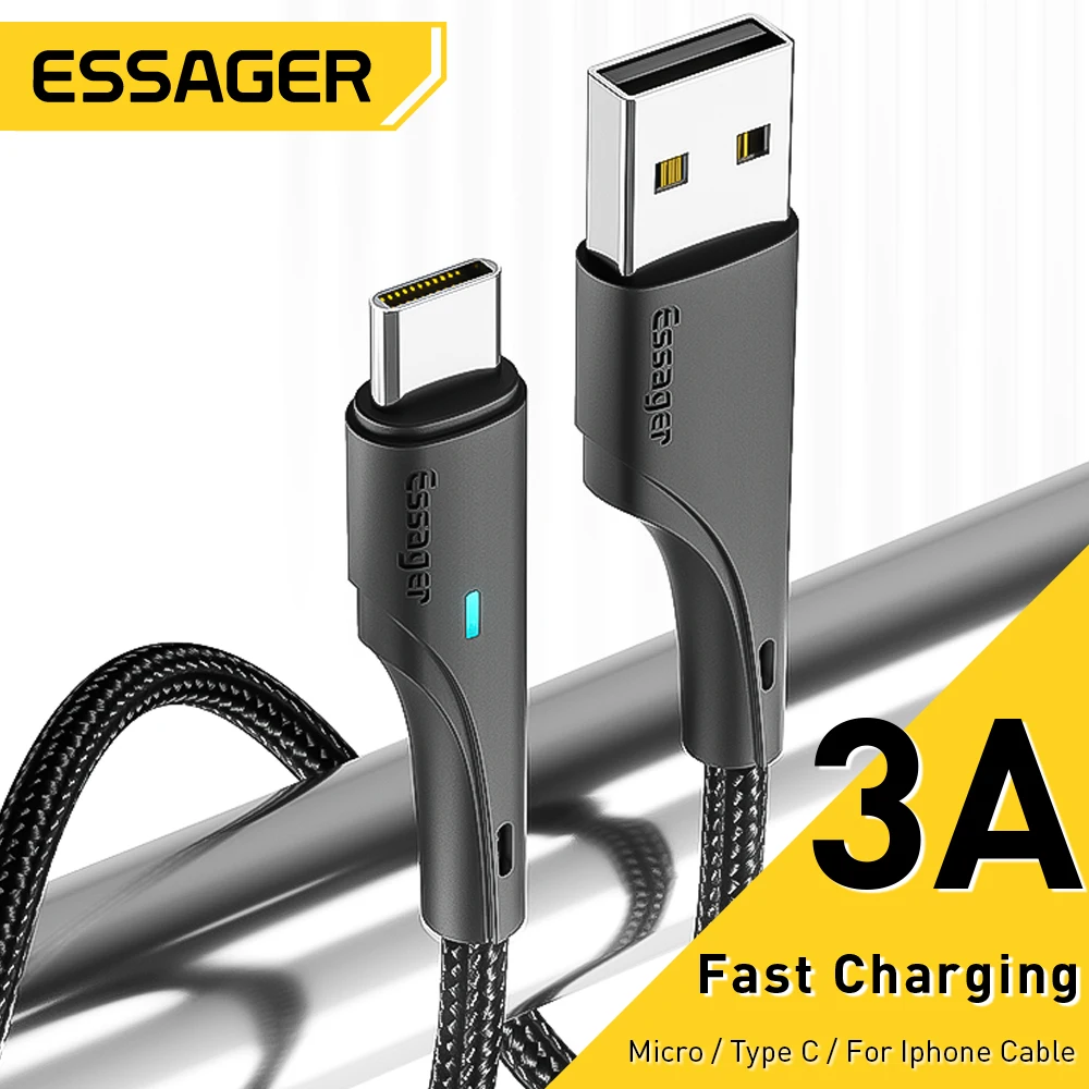 Micro Usb 3|fast Charging Usb Type C & Micro Usb Cable 3a For Iphone ...