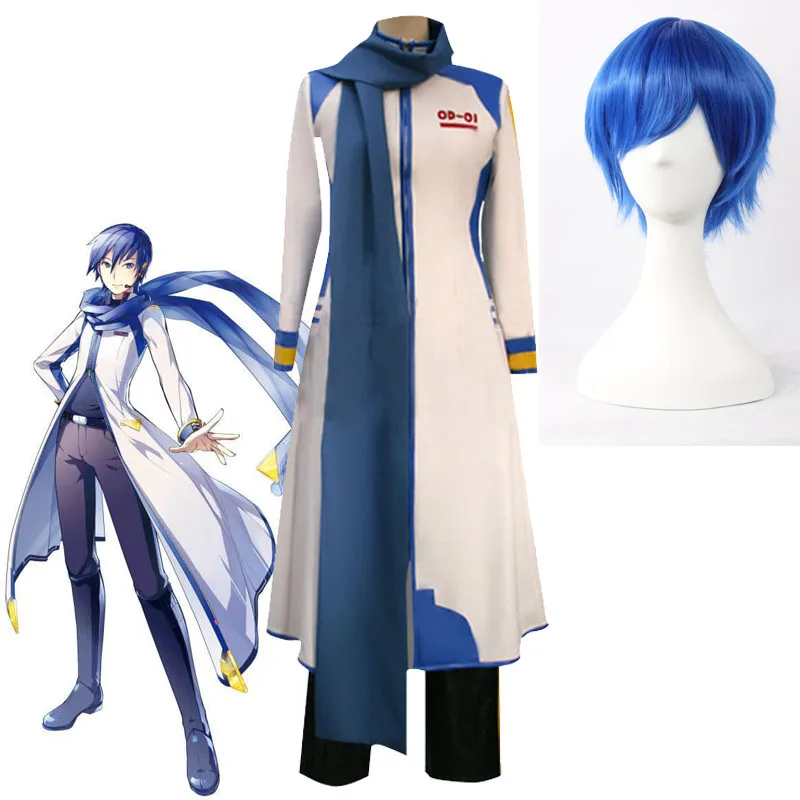 Anime Vocaloid Kaito Cosplay Costume And Wig Virtual Singer Miku's ...