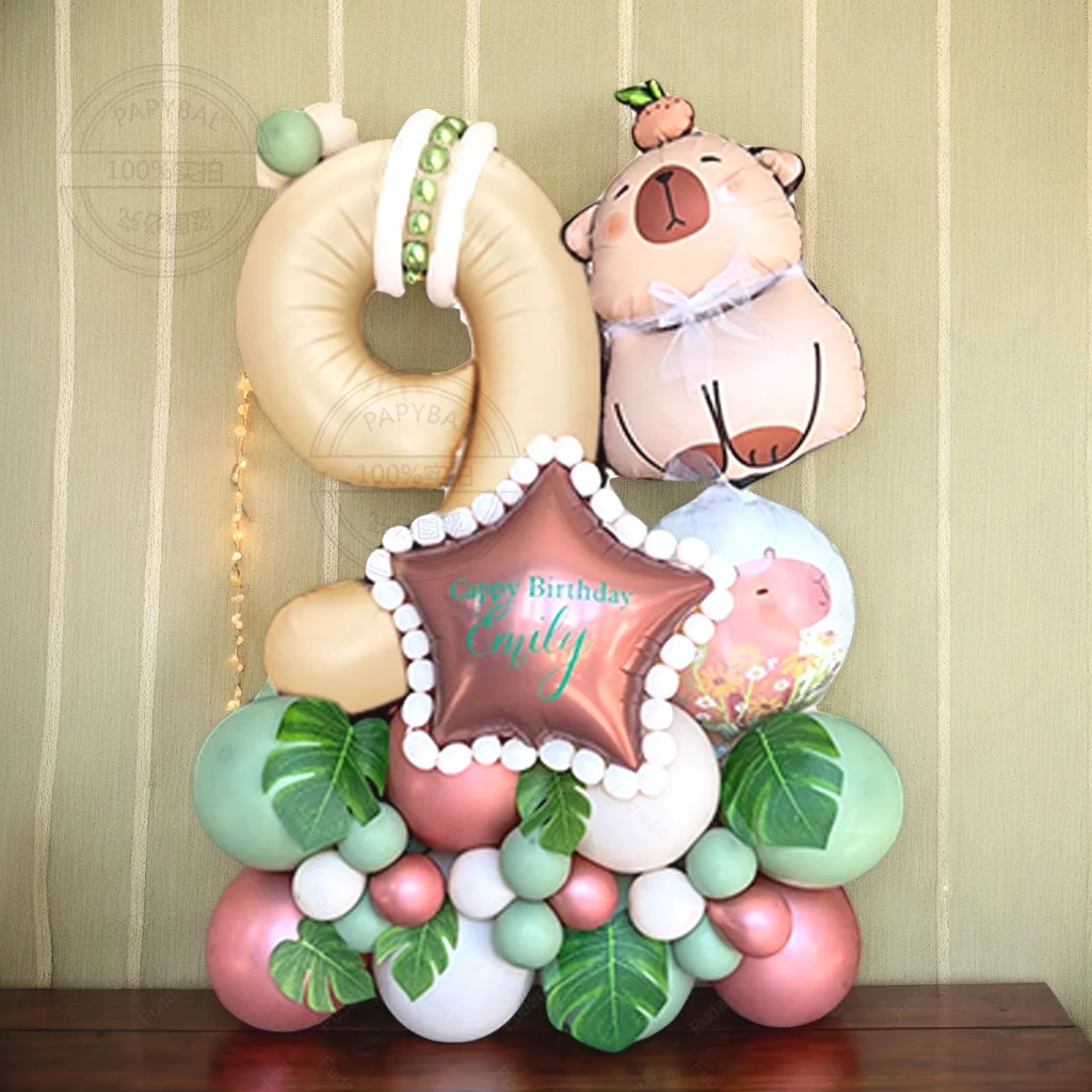Cartoon Capybara Theme Balloon Set Animal Child Birthday Party Decors ...