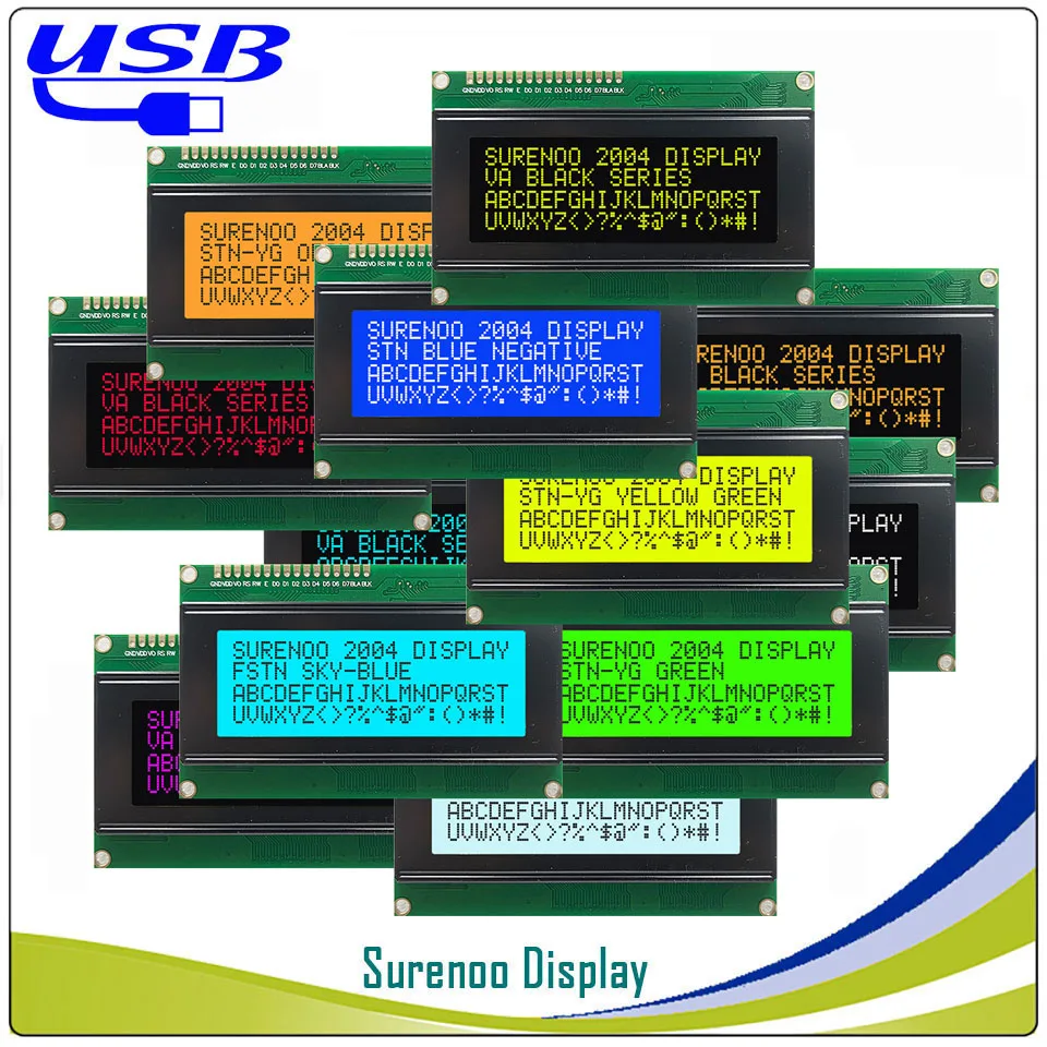 Surenoo LCD2USB USB 204 20X4 2004 Character LCD Module Display Screen ...