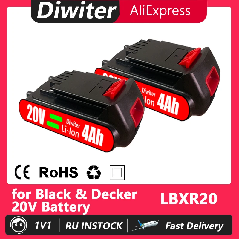 18V 4000mAh For Black & Decker BL2018 Replacement 20V Battery Max ...