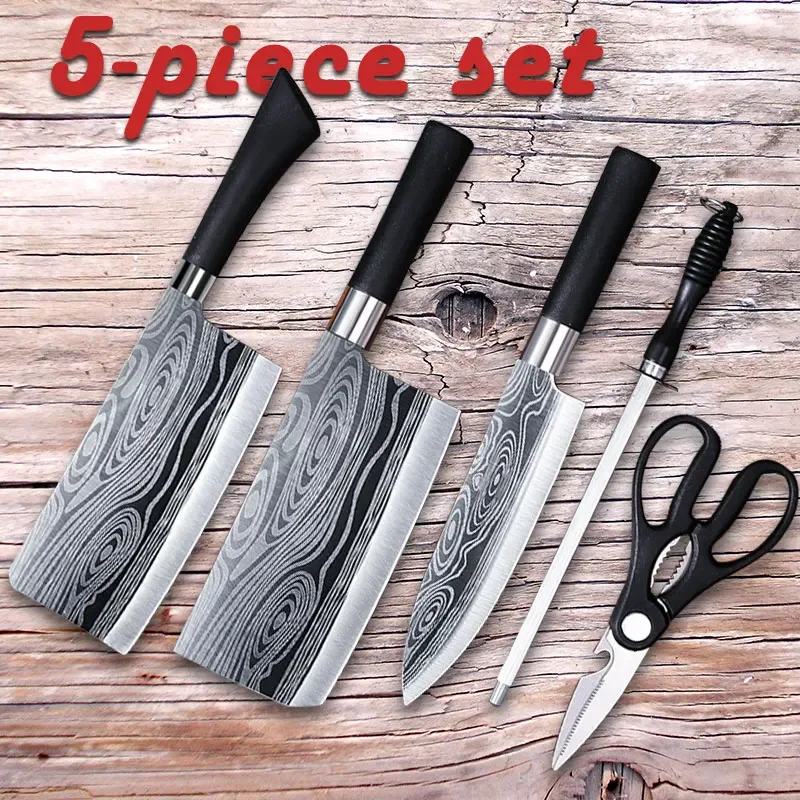 Five-piece-Sharp-Steel-Knives-Chef-s-Knife-Kitchen-All-steel-Knife-Set ...