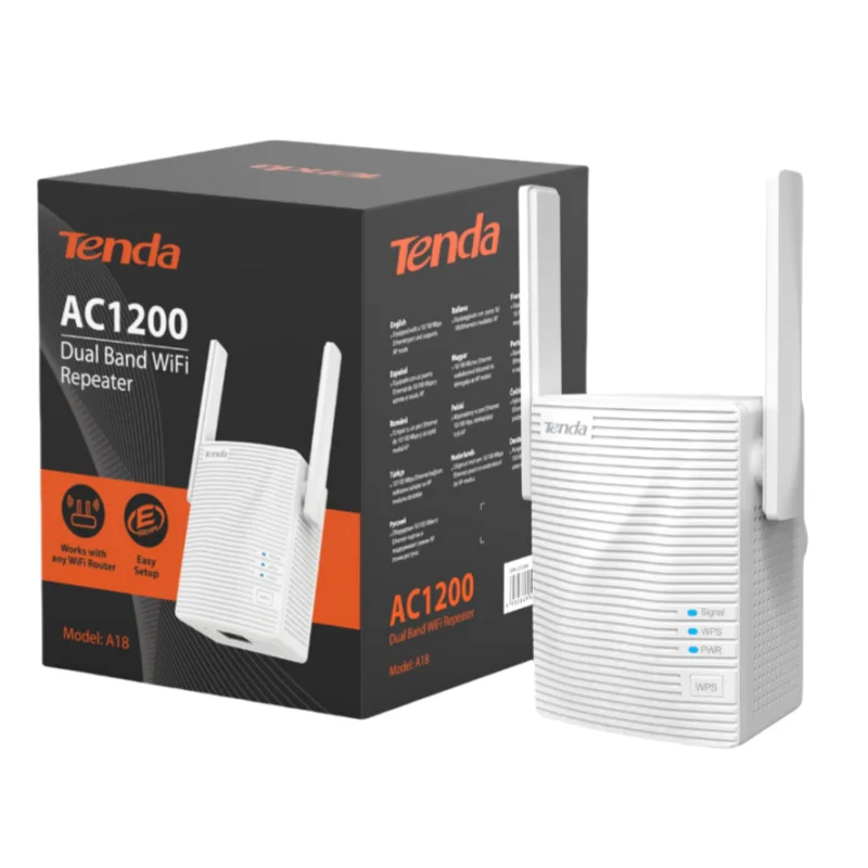 Tenda-A18-Dual-Band-AC1200-WiFi-Range-Extender-with-Ethernet-Port-WiFi ...