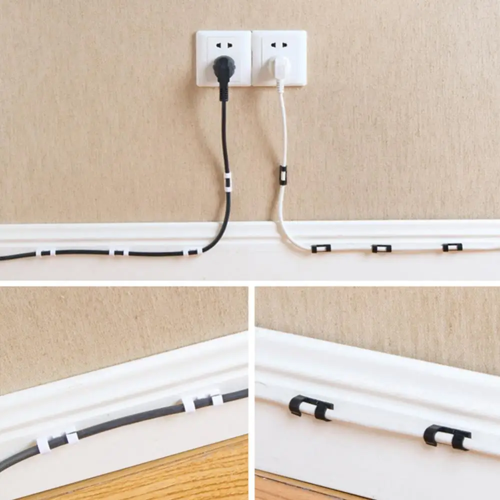 20-Pcs-Self-adhesive-Wire-Clips-Organizer-Line-Cable-Buckle-Clip-Fixer ...