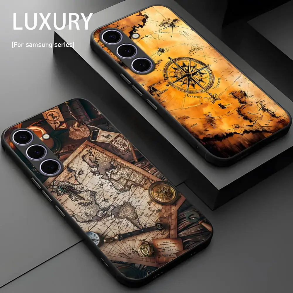 Nautical charts painting Cool Phone Case For Samsung Galaxy S25 S24 S23 ...