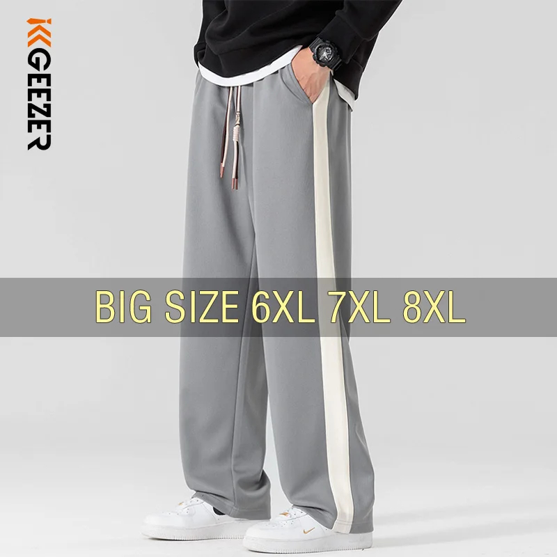 Pants Men Jogger Sweatpants Hoodies Trousers Oversize 6XL 7XL 8XL Black ...