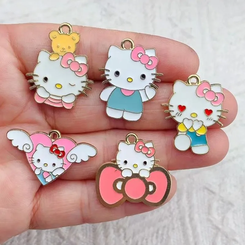 10pcs-Alloy-Drip-Oil-Charm-Cartoon-Cat-Earring-Pendant-DIY-Keychain ...
