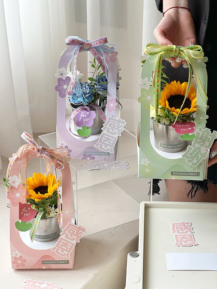 Portable-Flower-Box-for-Valentine-s-Day-Garden-DIY-Cardboard-Paper ...