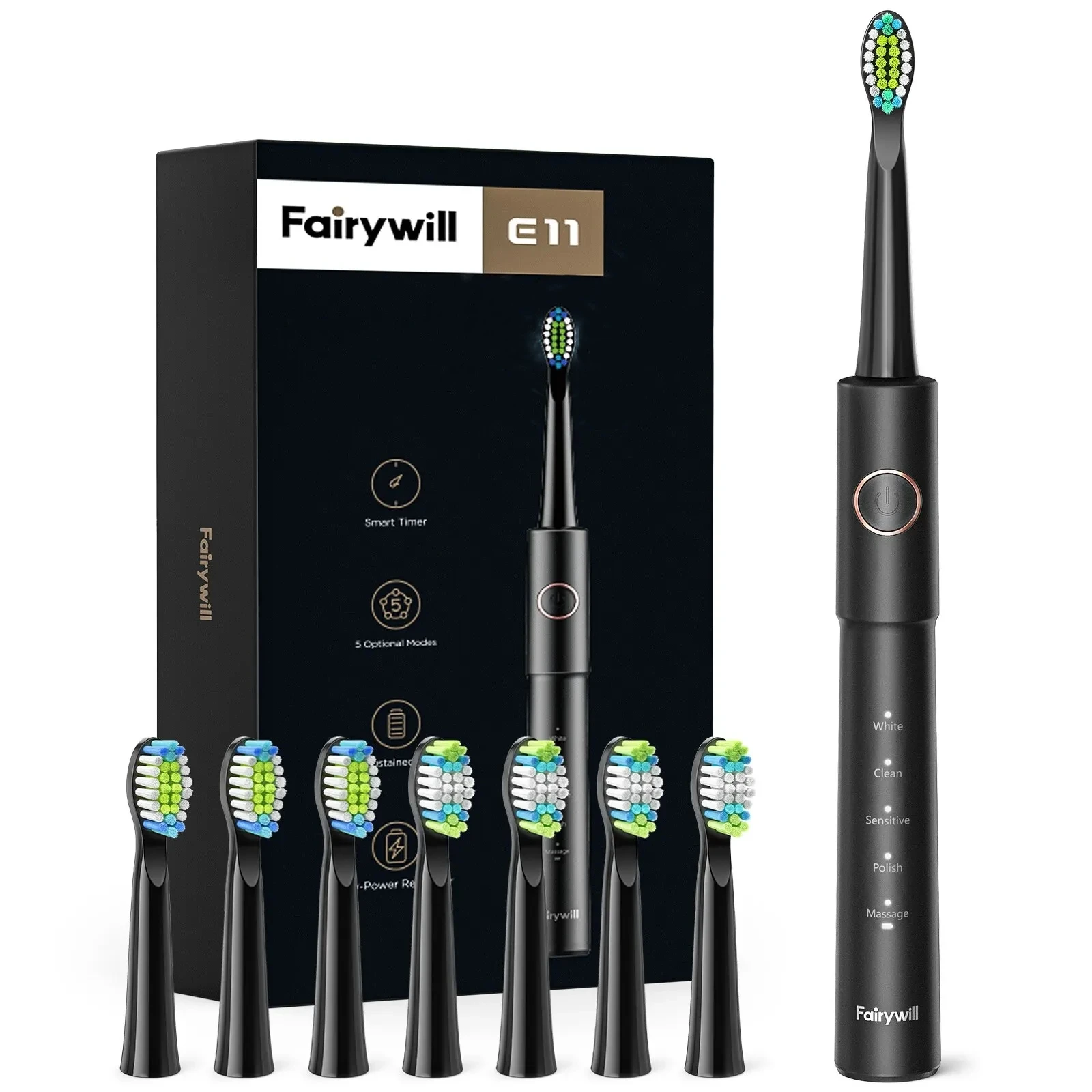 Fairywill-Sonic-Electric-Toothbrush-E11-Waterproof-USB-Charge ...