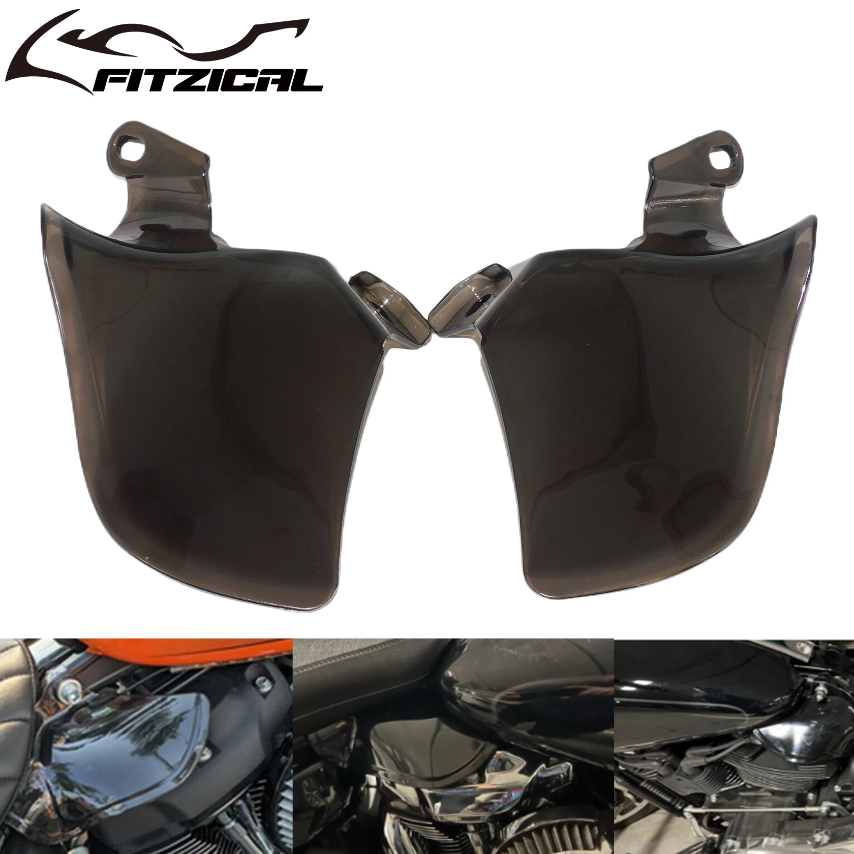 Motorcycle-ABS-Saddle-Shields-Air-Heat-Deflectors-Smoke-For-Harley ...