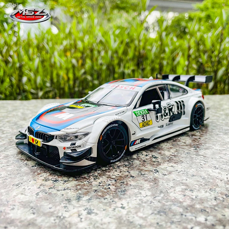 MSZ 1:24 BMW M4 DTM 레이싱 합금 모델, 어린이 장난감 자동차, 다이캐스팅 및 장난감 자동차, 사운드 및 라이트 ...