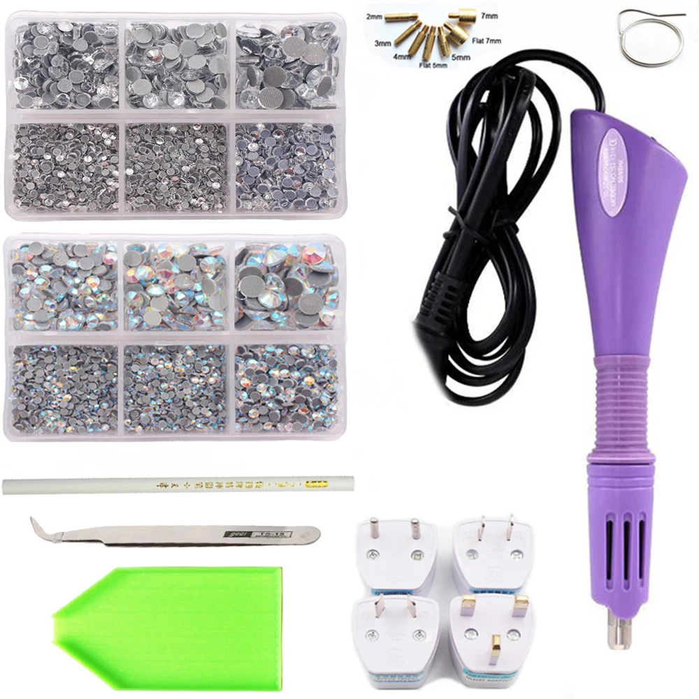 1-Set-Heating-Rhinestones-Tool-Hot-Fix-Rhinestones-Heat-Applicator ...