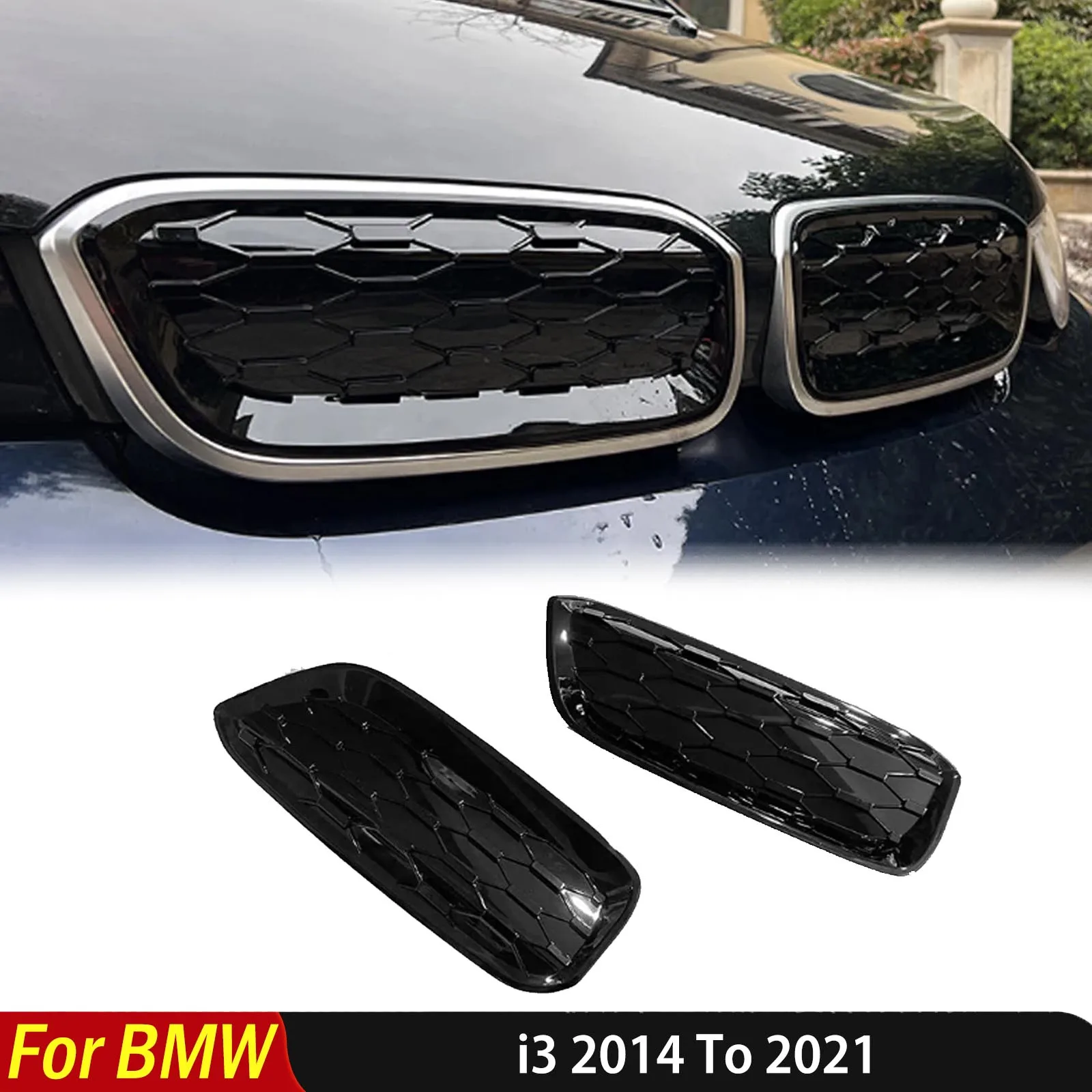 For BMW i3 2014 To 2021 Car Front Kidney Grille Sticker Cover ABS Front ...