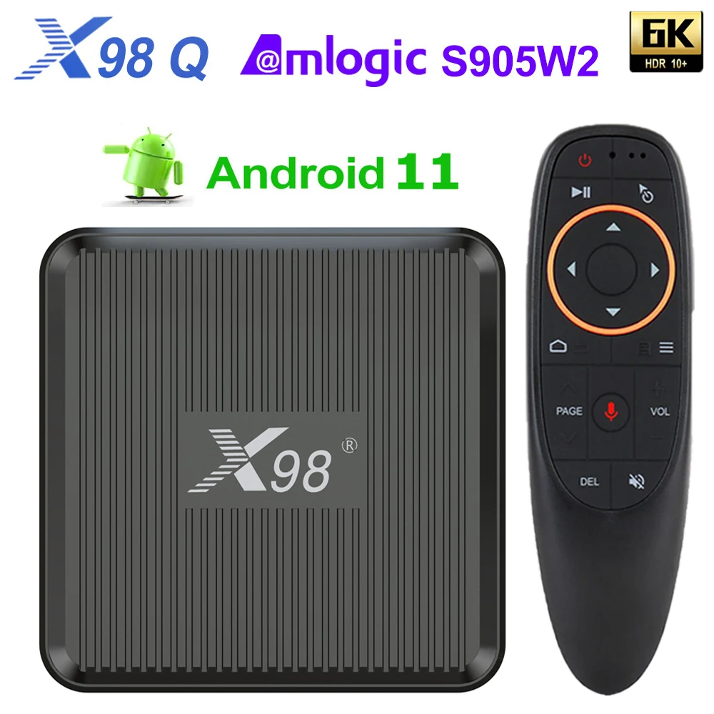 Amlogic-S905W2-X98Q-TV-Box-Android-11-AV1-Wifi-5G-HDR10-4K-6K-Android11 ...