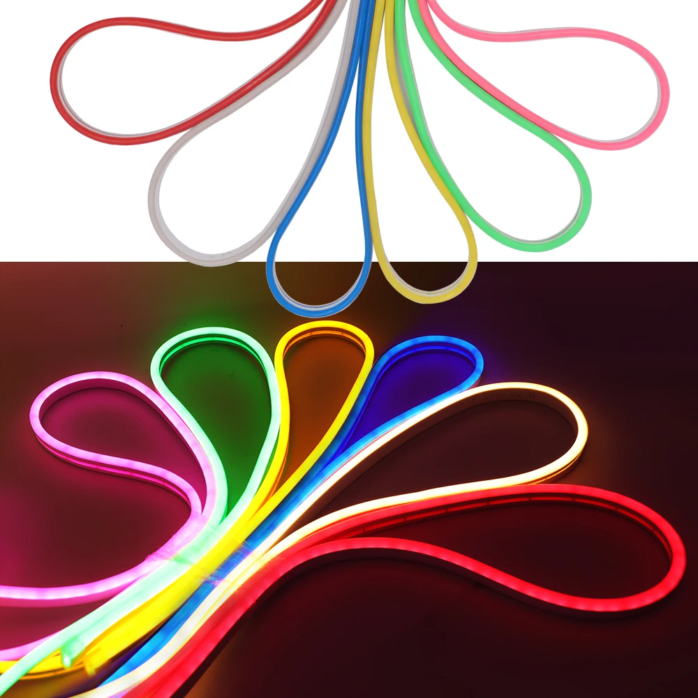 DC 12V LED Neon Strip Rope Lights Neon IP67 Waterproof 6X12mm Flexible ...