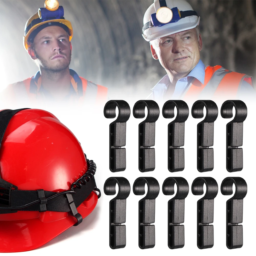 10Pcs Plastic Helmet Clips Attachment Head Light Clamps Black Set ...