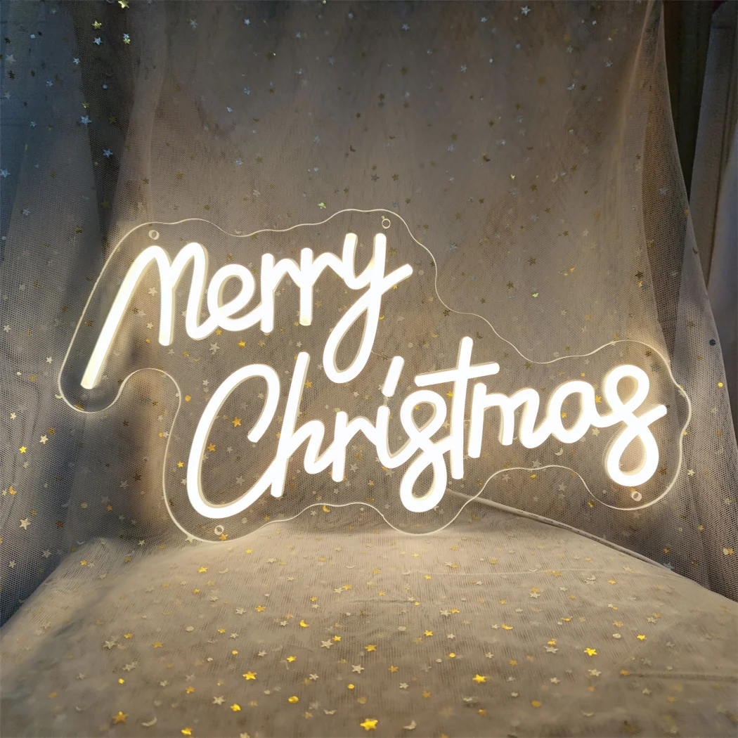 Letrero-de-ne-n-de-Feliz-Navidad-LED-USB-para-decoraci-n-de-pared ...