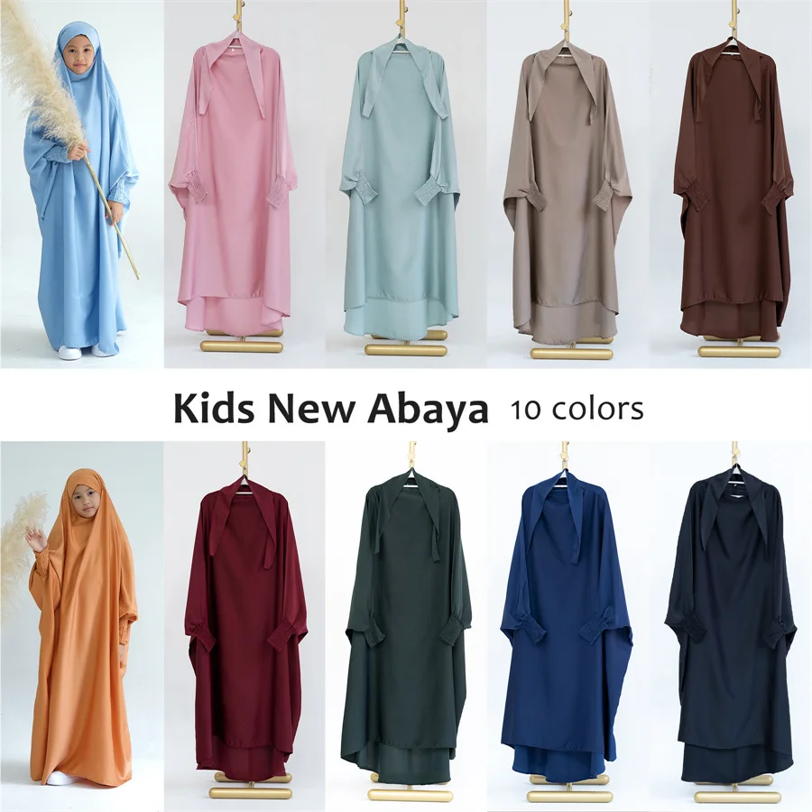 10-Colors-Girls-Muslim-Prayer-Dresses-Dubai-Abaya-Kids-Eid-Ramadan ...