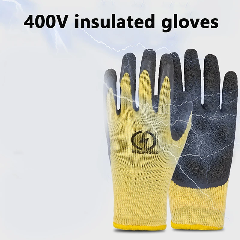 1-Pair-Anti-electricity-Security-Protection-Gloves-Rubber-Electrician ...