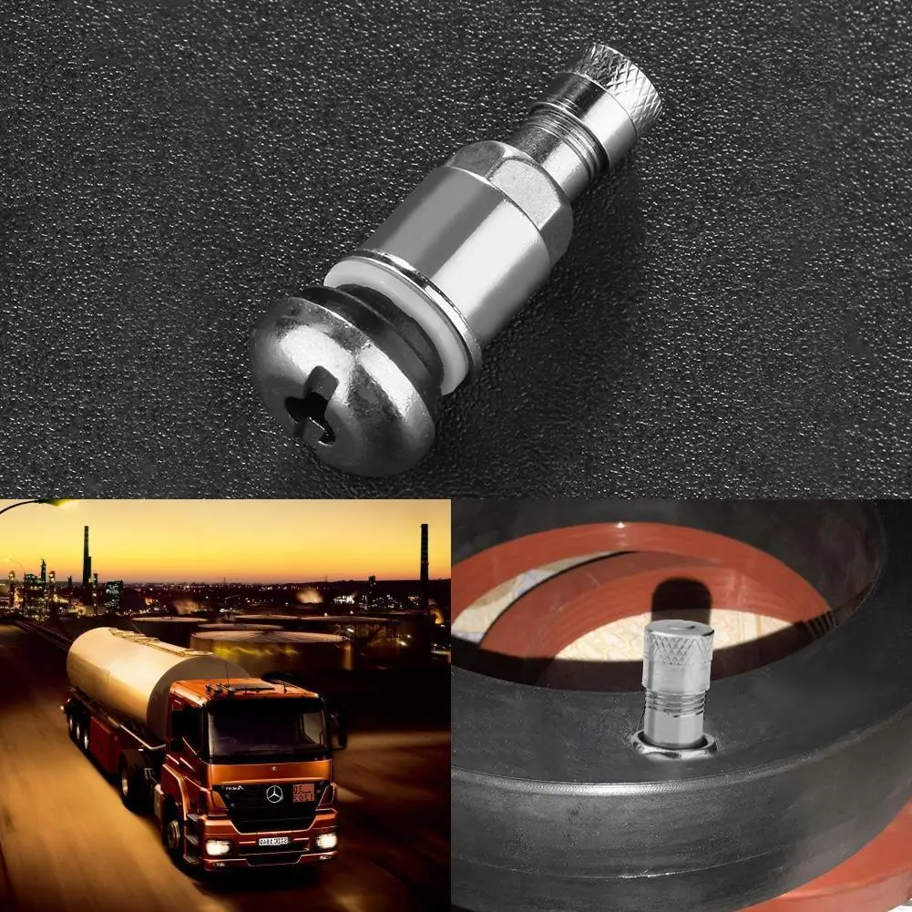 Bolt-in Stainless Steel Car Tubeless Wheel Tire Valve Stems with Dust ...