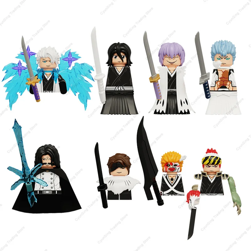 Anime BLEACH Kurosaki Ichigo Kuchiki Rukia Abarai Renji Mini Action ...