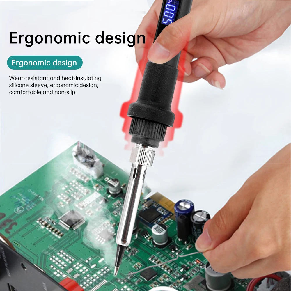 80W-220V-110V-Soldering-Iron-Kit-Adjustable-Temperature-LCD-Solder ...