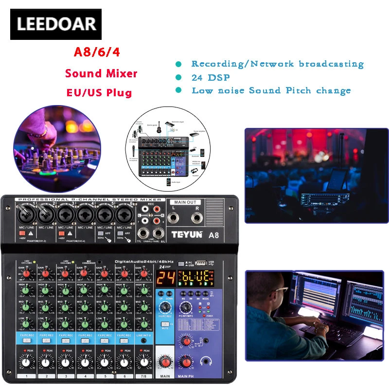 Professional Mixing Console 4 | Mixer Audio Mixing Console 8 | A4 Sound ...