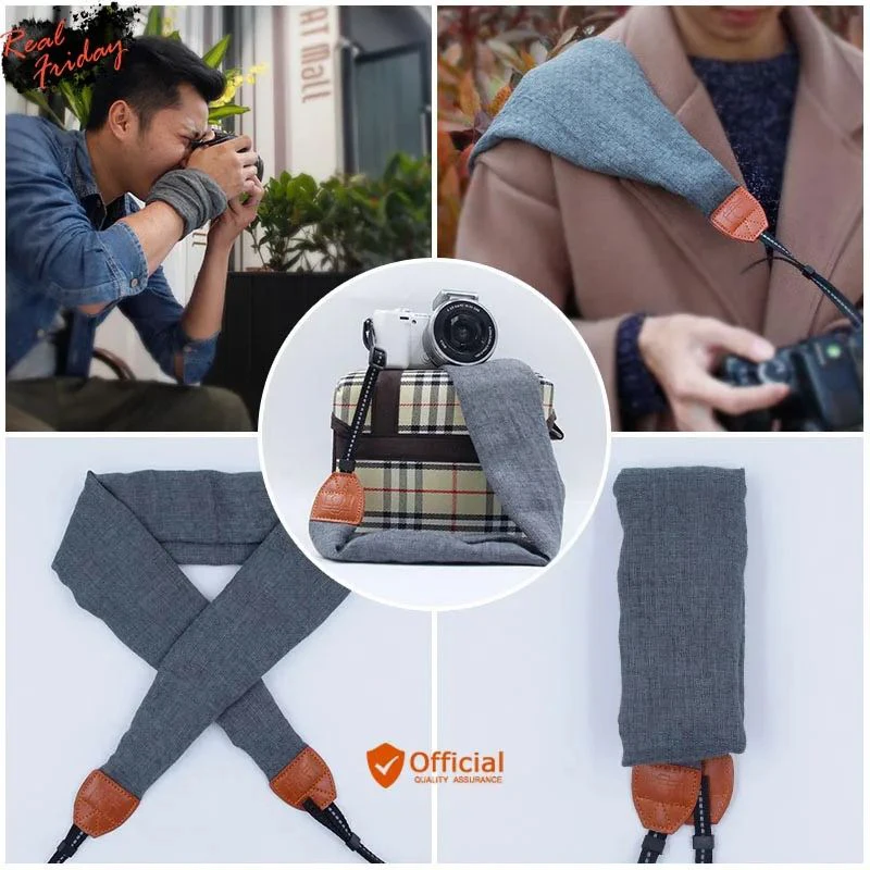 Camera-Scarf-Strap-Adjustable-Neck-Soft-Shoulder-Fashion-Straps-Sling ...