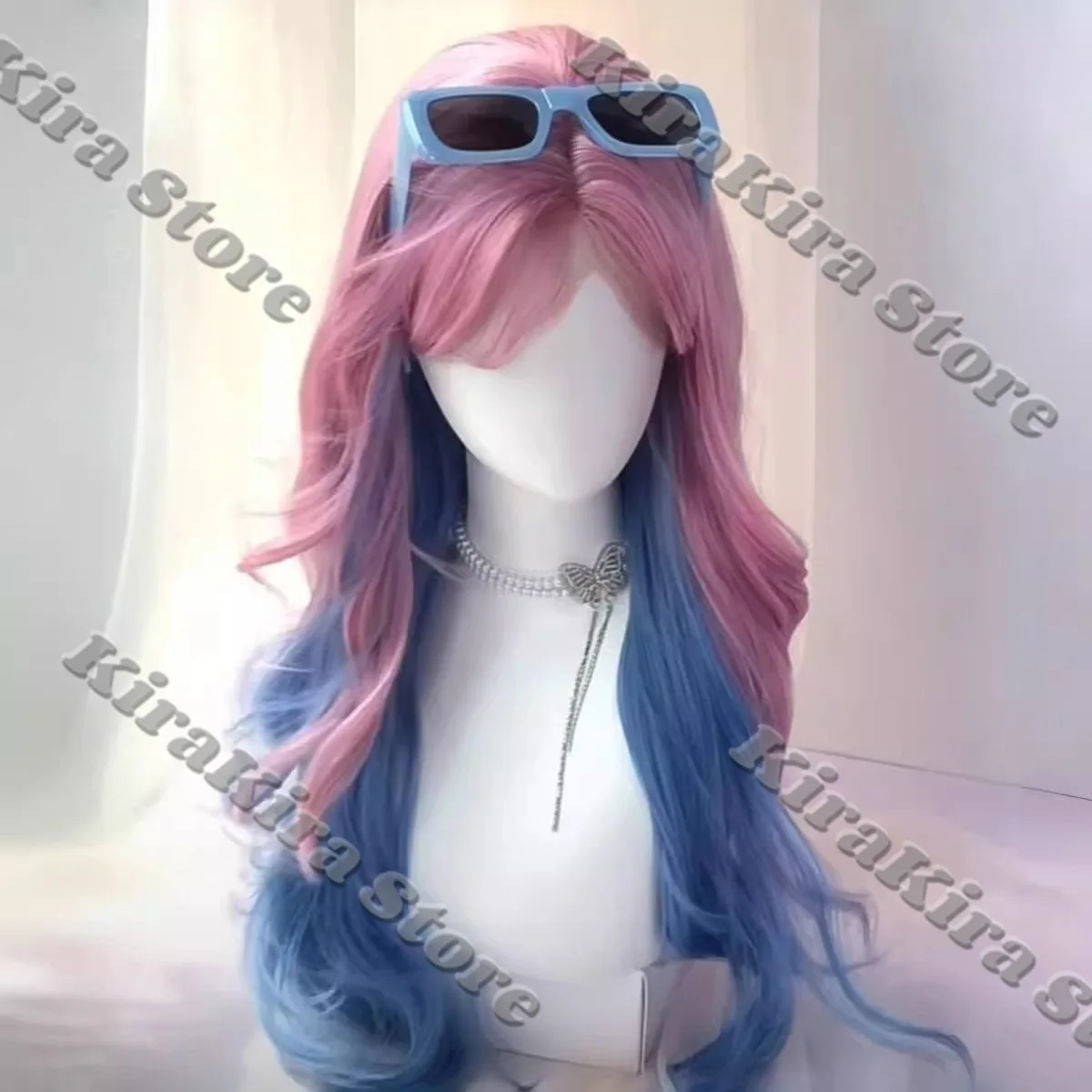 Alien Stage Akane Mizi Long Gradual Curls Purple Periwig Cosplay ...