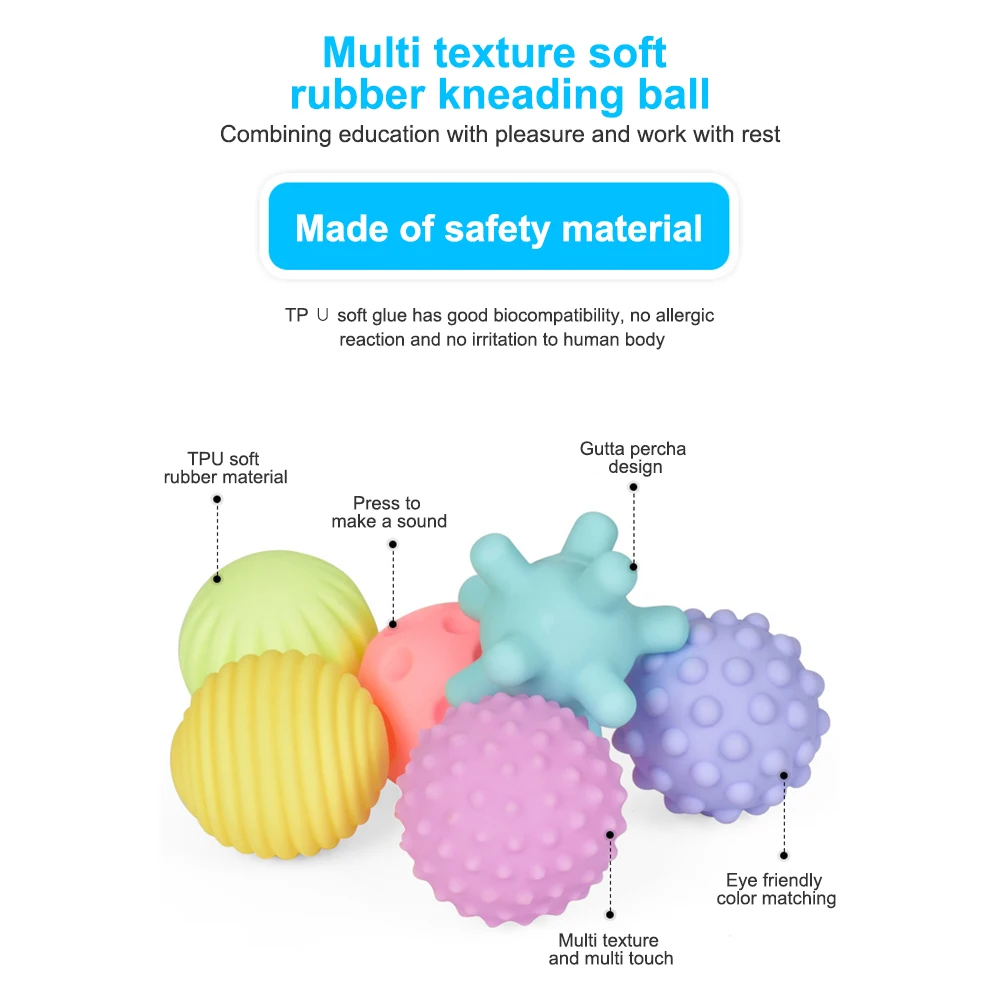 Baby Hand Ball Toys Soft Sensory Ball Catching Kids Toys Multi Textured ...