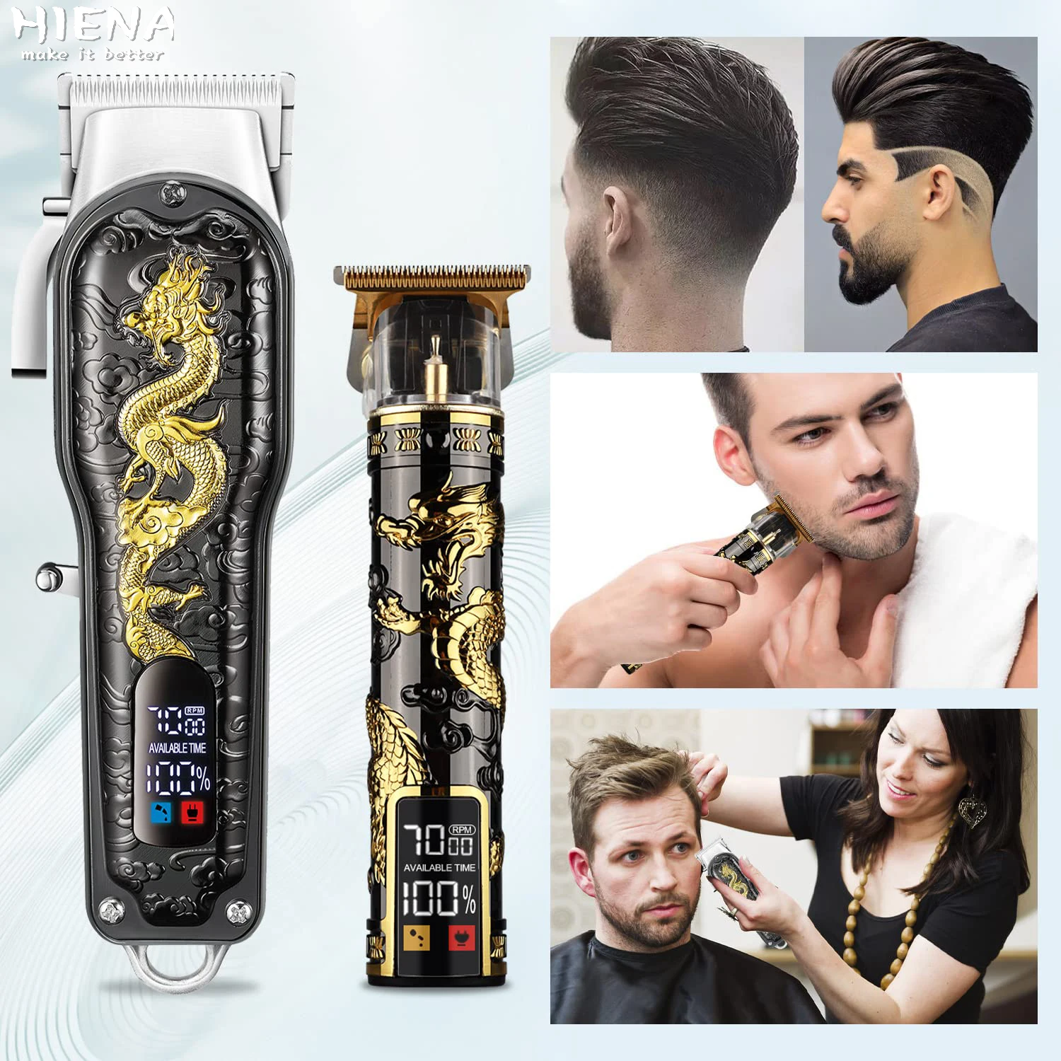 Profissional-Barbeiro-Cabelo-Clipper-Set-recarreg-vel-acabamento-el ...