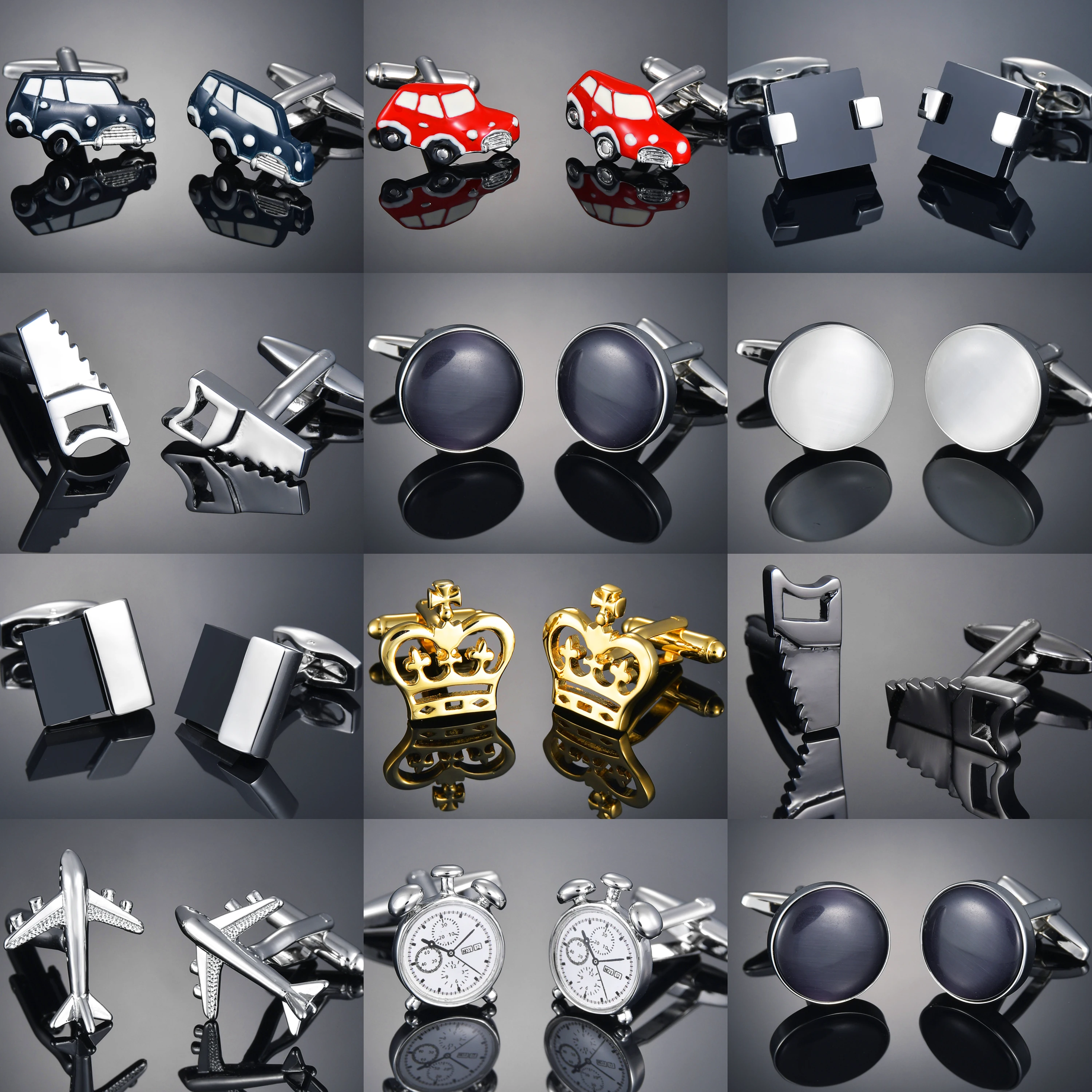 New Fashion Luxury Crystal Cufflinks for Men's French Suit Shirt Square ...