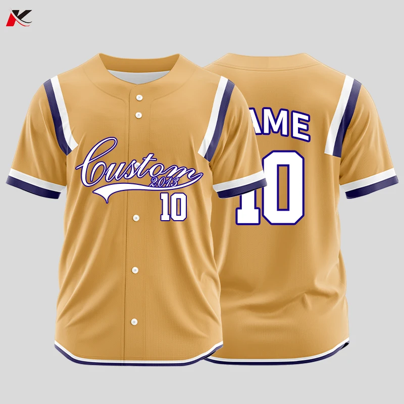 Custom Button Baseball Jersey Print Personal Name Number Team Uniform ...