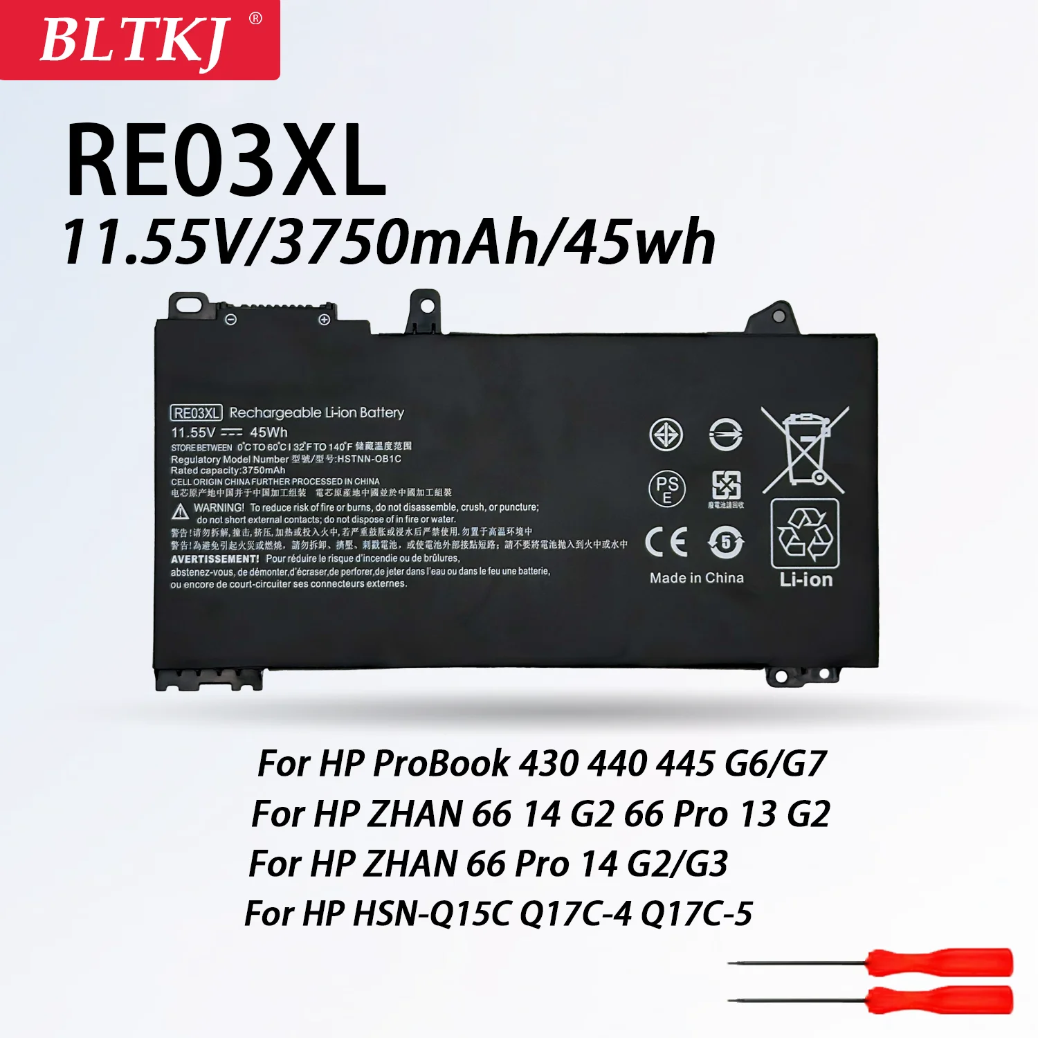 RE03XL Laptop Battery for HP ProBook 430 440 445 450 G7 G6 455R G6 ZHAN ...