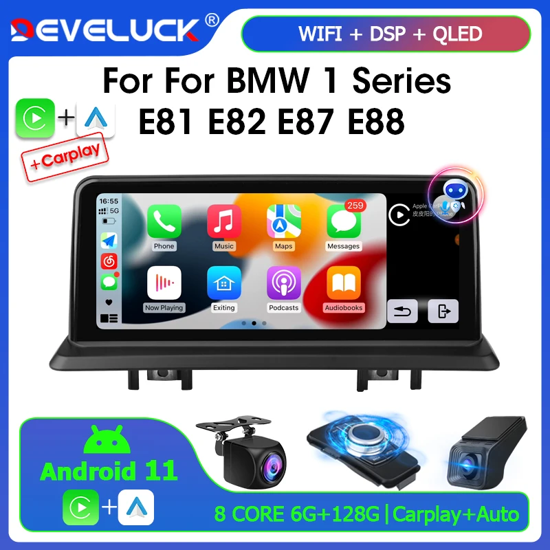 Develuck Android Auto Radio Für BMW 1 Serie E81 E82 E87 E88 2Din 4G ...